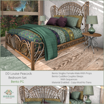 Second Life Marketplace Dd Louise Peacock Bedroom Set Pg Add